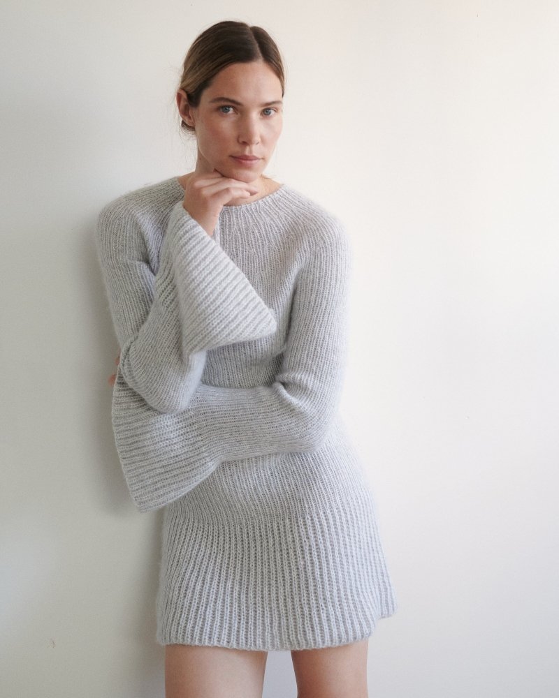 Eglė: Pebble Grey Wool Dress – The Knotty Ones